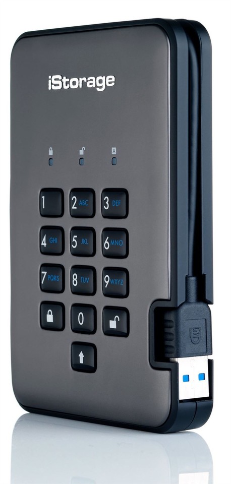 iStorage diskAshur PRO2 256-bit 1TB USB 3.1 secure encrypted hard drive ...