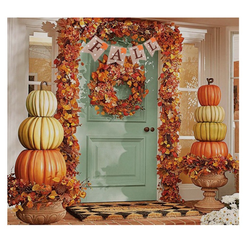 2 M Thanksgiving Banner Fall Burlap Triangle Flag Bunting Swallowtail ...