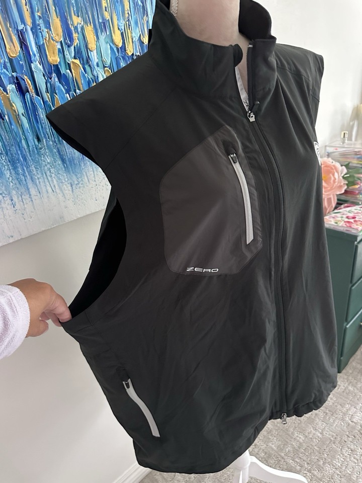 New Zero Restriction Z700 Full Zip Golf Vest Black 3XL Medina logo | eBay