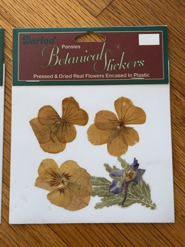 DARICE Botanical Stickers REAL Pressed/Dried FLOWERS~Lot of 2 Different ...