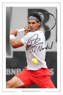 RAFA NADAL HISTORIC 8TH FRENCH OPEN TENNIS SIGNED AUTOGRAPH PHOTO PRINT ...