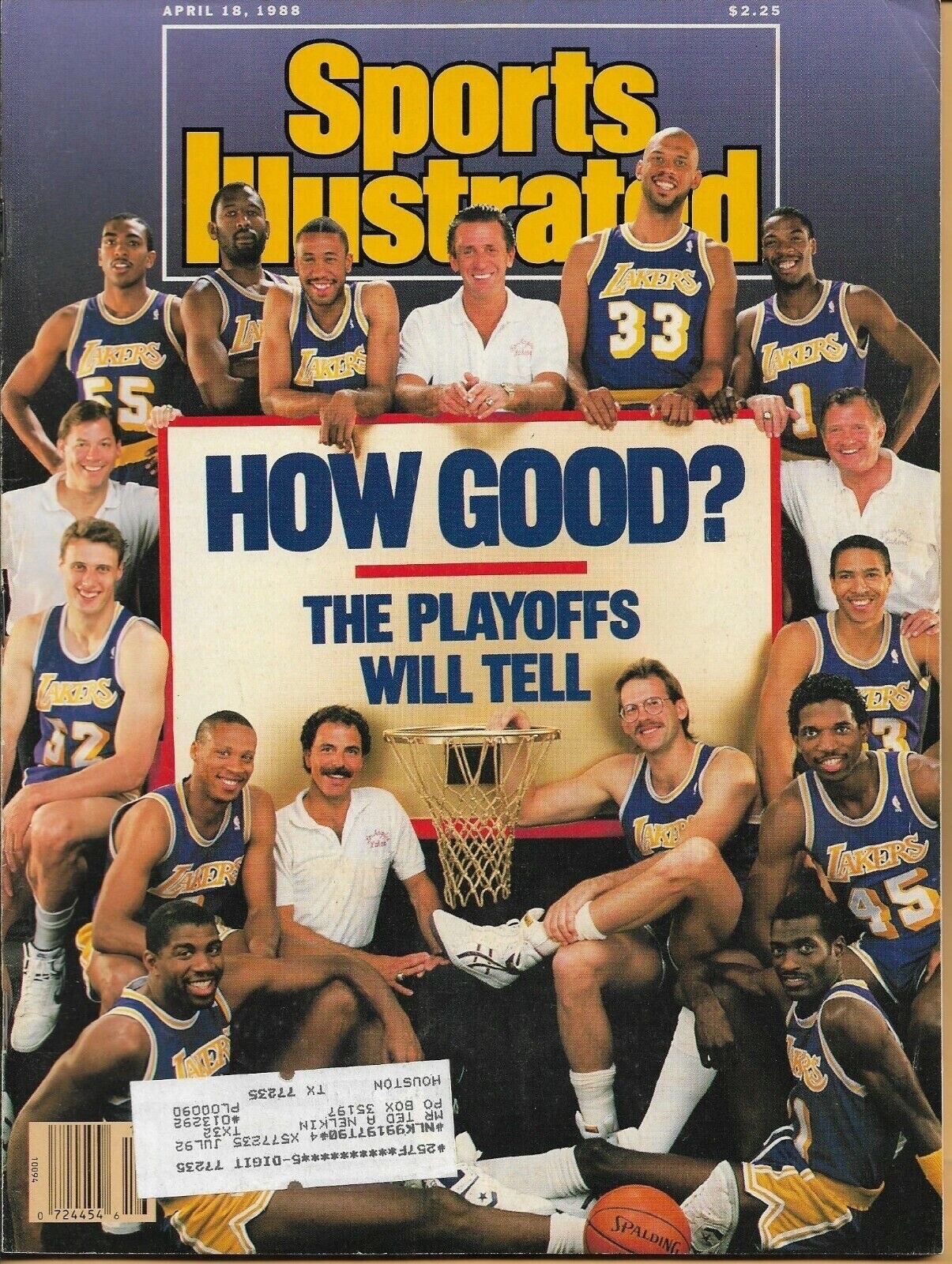 1988 SHOWTIME LAKERS FULL TICKET SIGNED MAGIC/KAREEM/WORTHY/COOPER ...