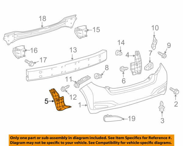 52592-52170 Toyota Seal, rear bumper side, lh 5259252170, New Genuine ...
