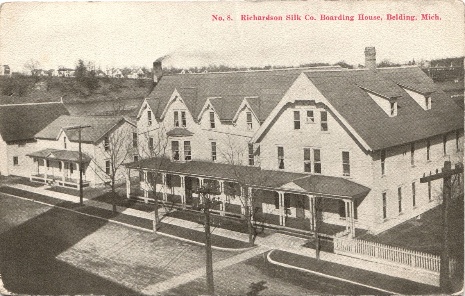 RICHARDSON SILK COMP BOARDING HOUSE antique picture postcard BELDING ...