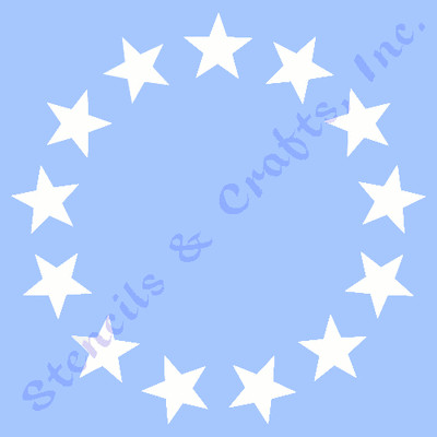 1/2" STAR MINI STENCIL "13 STARS" CIRCLE STENCILS CRAFT TEMPLATE PAINT ...