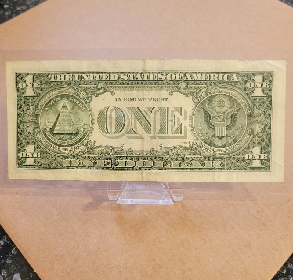Ink Well Contamination Error Note $1 One Dollar RARE BLACK INK Serial ...