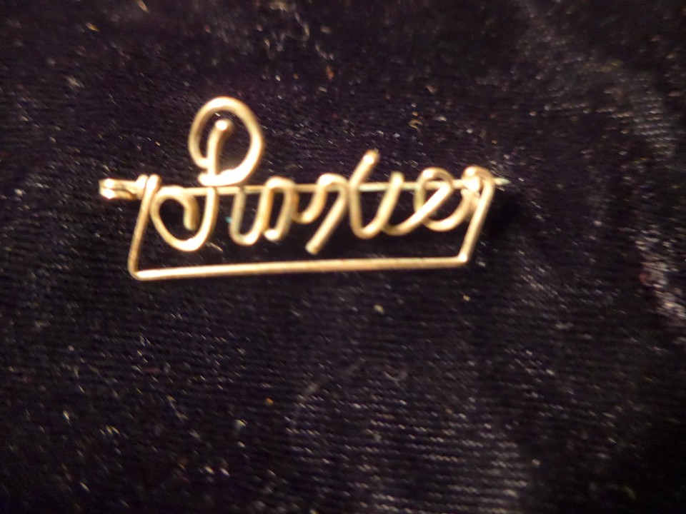 Antique Hand Crafted 14kt Gold Filled Name Pin Female and Male | eBay