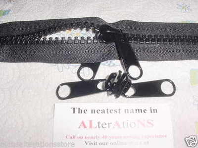 5M x No10 VERY HEAVY DUTY PLASTIC TOOTHED VISLON ZIP CHAIN BLACK & 5 ...