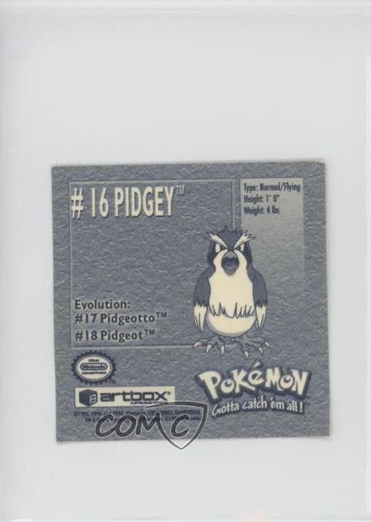 Pidgey Artbox Pokemon Stickers Series 1 #16 1999 | eBay