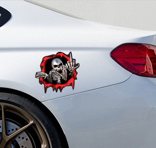 Skeleton Skull Car SUV Truck Auto Laptop Door Window Bumper Sticker ...