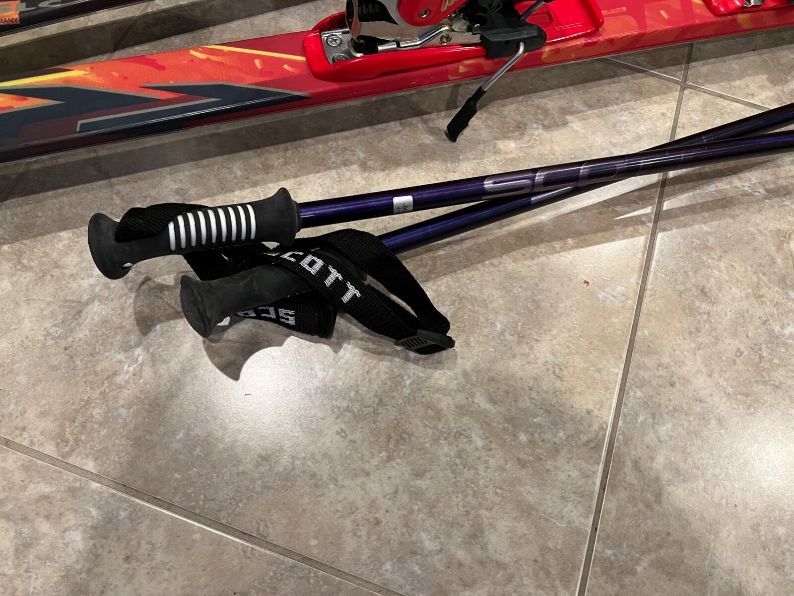 Volkl P9 skis plus Marker M.8 bindings, Lange Boots, Scott poles and ...