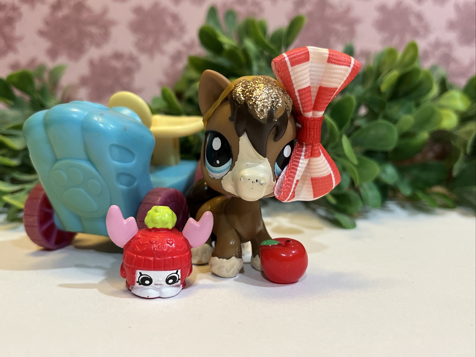 Littlest Pet Shop LPS Authentic 2292 Brown Glitter Clydesdale Horse ...