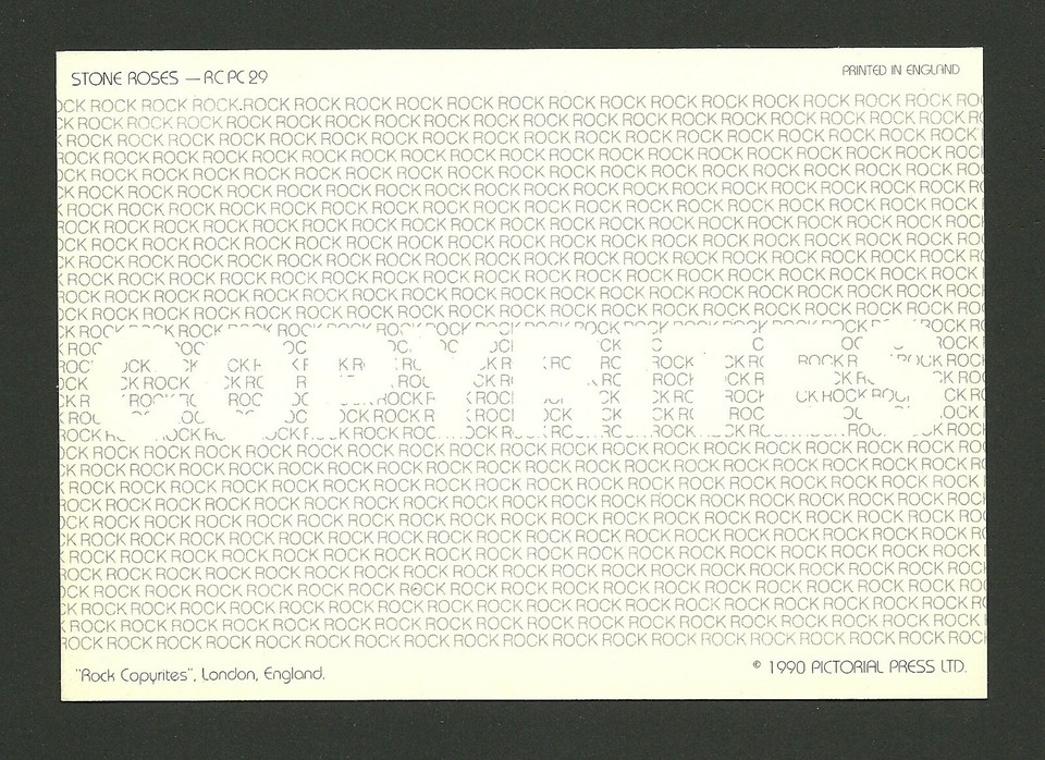 The Stone Roses Scarce 1990 British Rock Band Collector Card | eBay