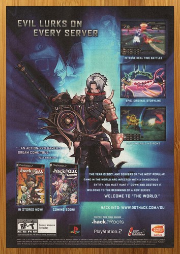 2006 Dot Hack .hack G.U.: Vol. 1 Rebirth PS2 Print Ad/Poster Official ...