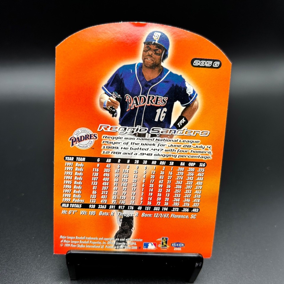 2000 Fleer Ultra #205 Reggie Sanders Gold Medallion Die Cut San Diego ...