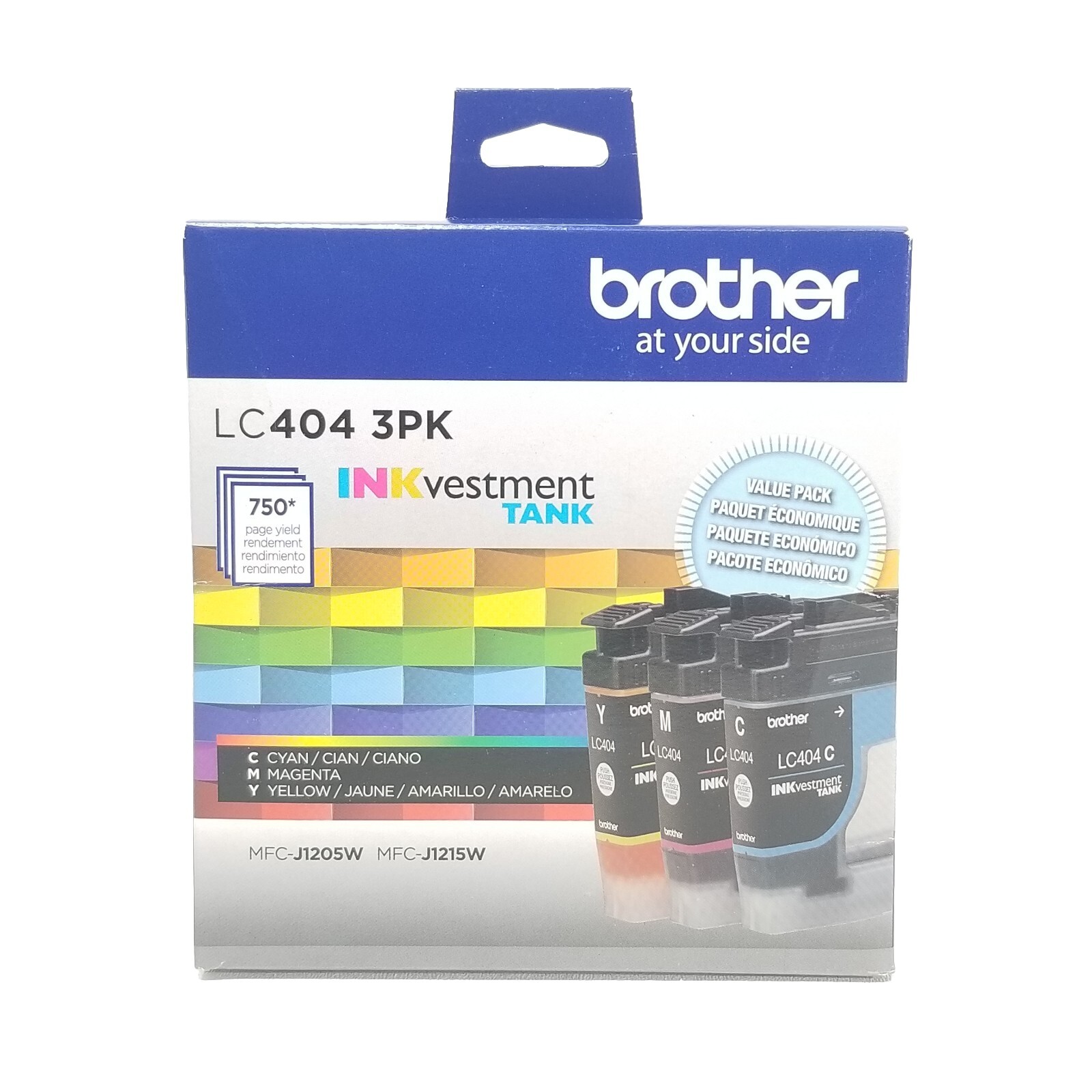 NEW Brother Ink LC404 3 Pack Cartridges INKvestment Cyan Magenta Yellow ...