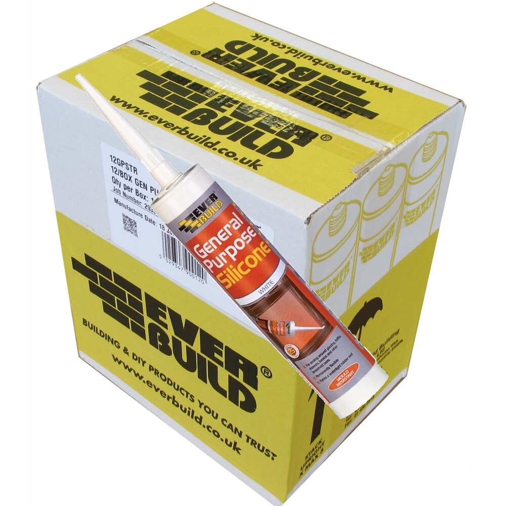 Carton of 12 Everbuild General Purpose Silicone Sealan C3 310ml ...