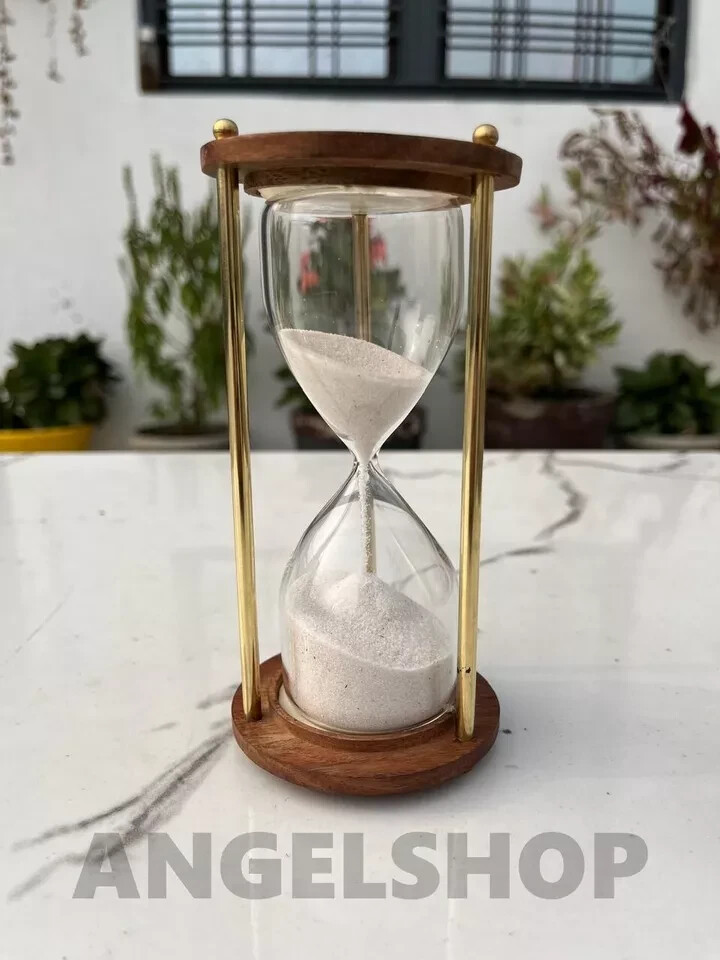 Antikt Timeglass 5 Minute Full Brass Nautical Sand Timers Passion