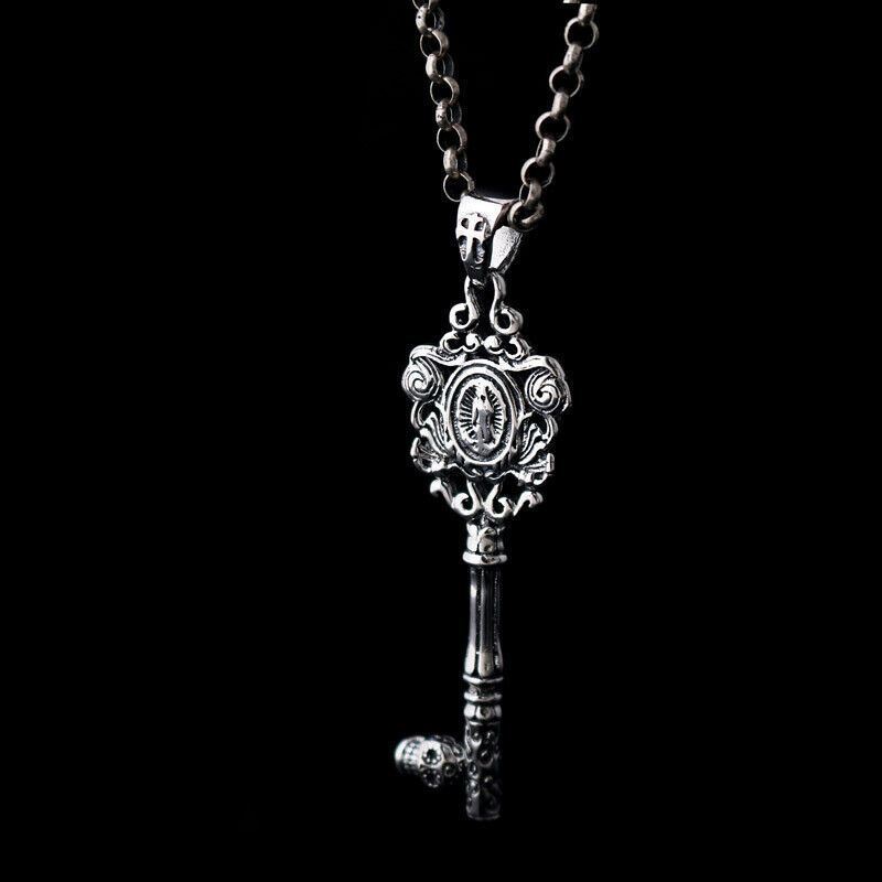 Miraculous Holy Mary Key Skull 925 Sterling Silver Pendant A2715 | eBay