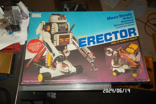 Vintage Erector Set Maxx Steele Motorized Robot Ideal 1984 Original Box ...