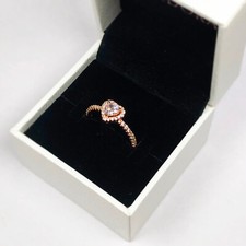 188421C02 PANDORA Rose Sparkling Elevated Heart Ring Size 54 for sale ...