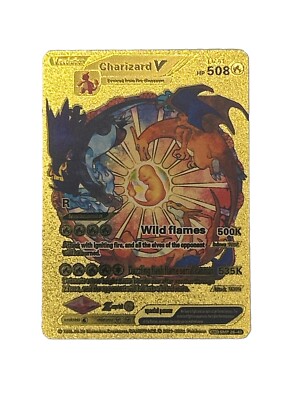 Charizard V Evolution Gold Foil Textured Display Pokémon Card NM/M | eBay