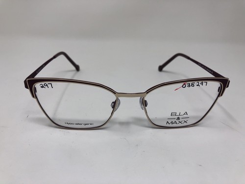 Ella & Maxx Eyeglasses Frame 701157 70 51-17-135 Gold Burgundy NY88 | eBay