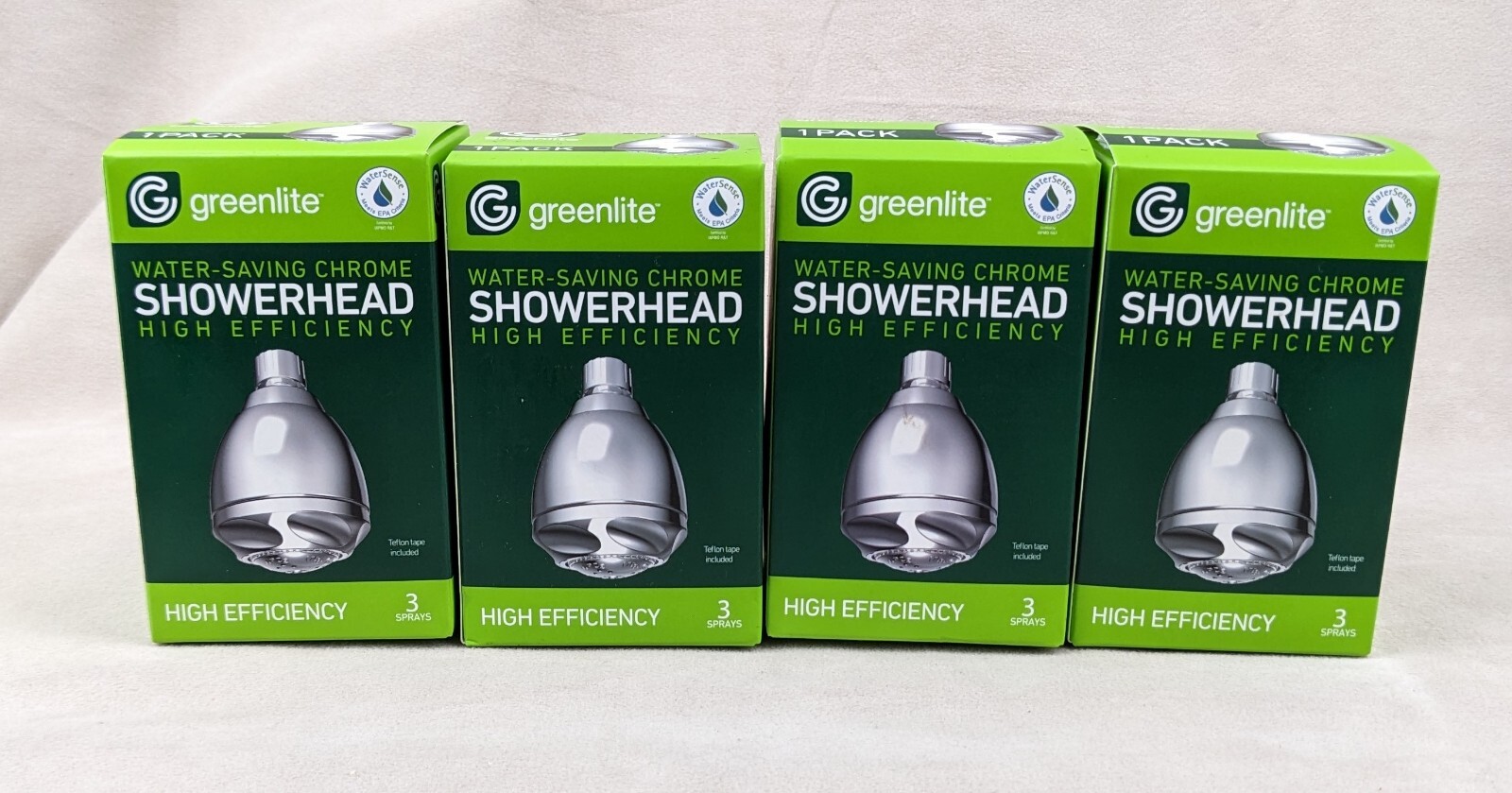 4 Pack Greenlite Water Saving Chrome Shower Head High Efficiency 1.5 ...