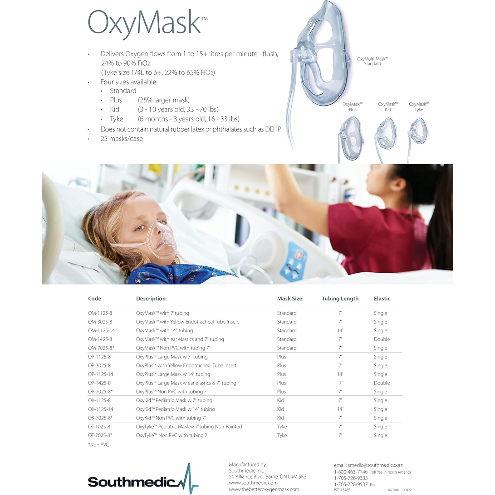 OxyMask OP-1125-8 Adult Plus Oxygen Mask with Connector 12Ct | eBay