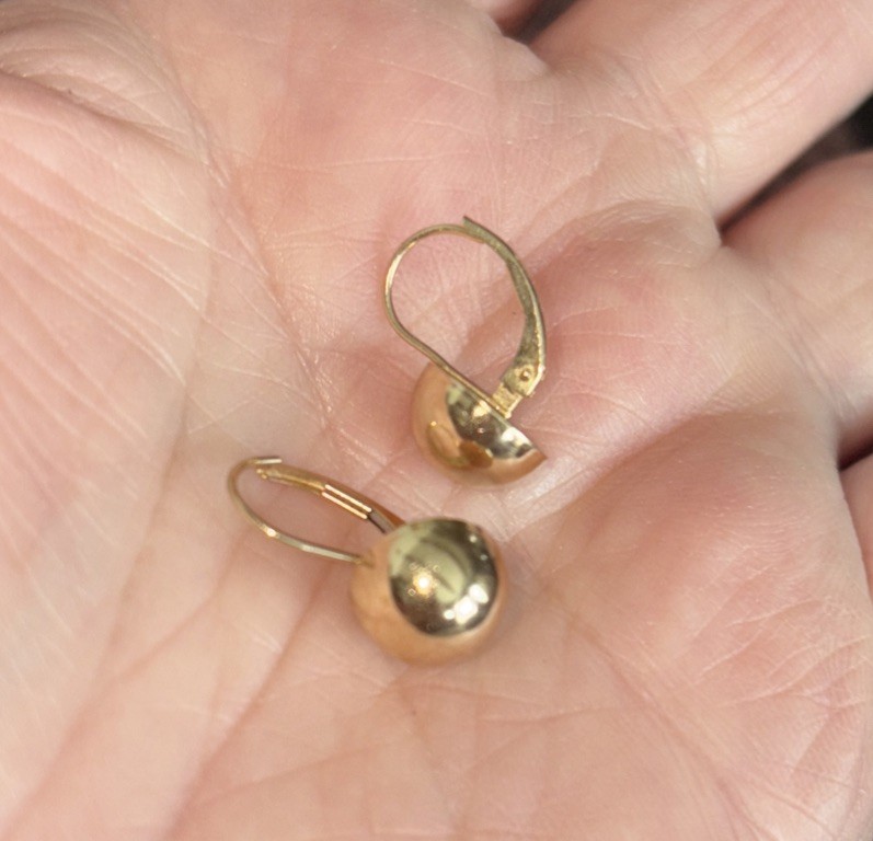 14k Yellow Gold Half Round Lever back Earrings 3/4 -1.5g | eBay