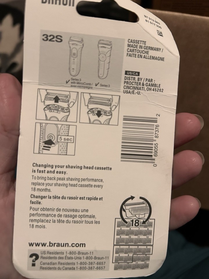 Braun Genuine OEM Series 3 Pro Skin Replacement Shaver Head 32S New ...