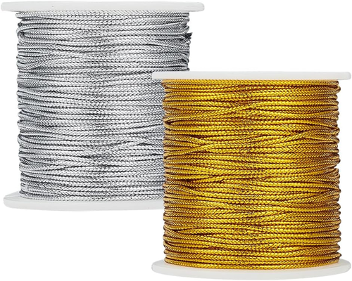 109 Yards 1.5Mm Metallic Cord Braided Metallic Beading Cords Thread ...