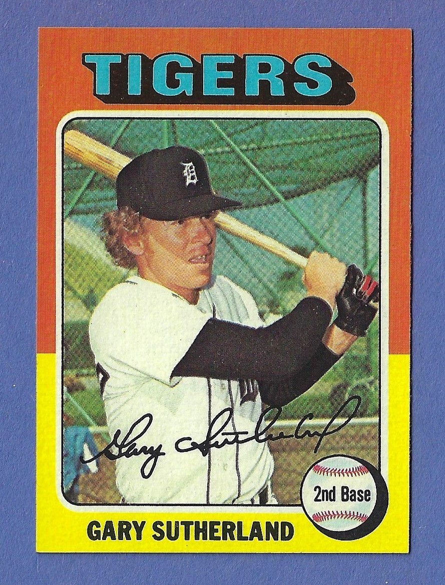 VINTAGE 1975 TOPPS BASEBALL CARD #522 GARY SUTHERLAND DETROIT TIGERS NM ...