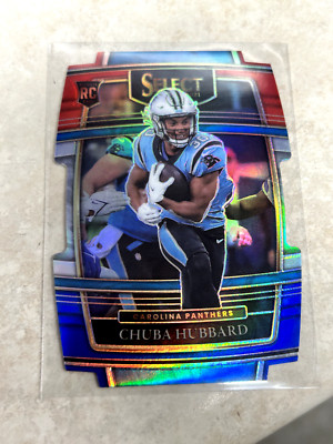 Chuba Hubbard 2021 Panini Select Blue Red Prizm Concourse Die Cut RC ...