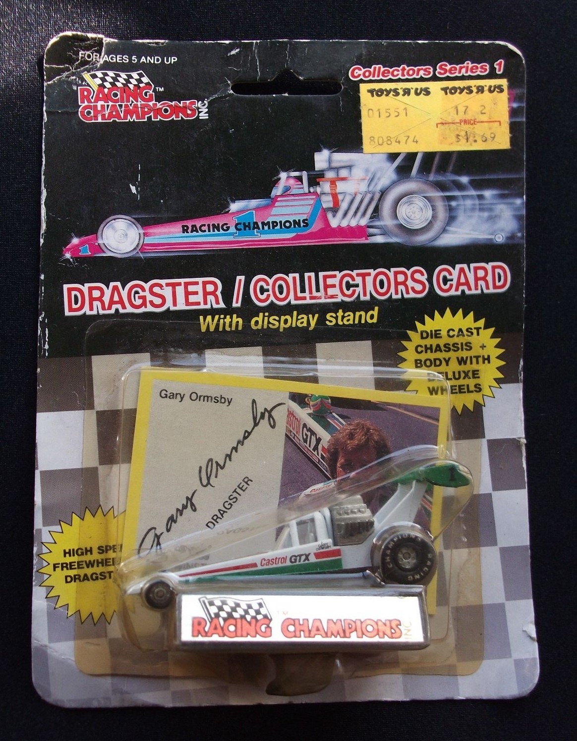 VINTAGE RACING CHAMPIONS DRAGSTER SERIES 1 1989 GARY ORMSBY DIE CAST ...