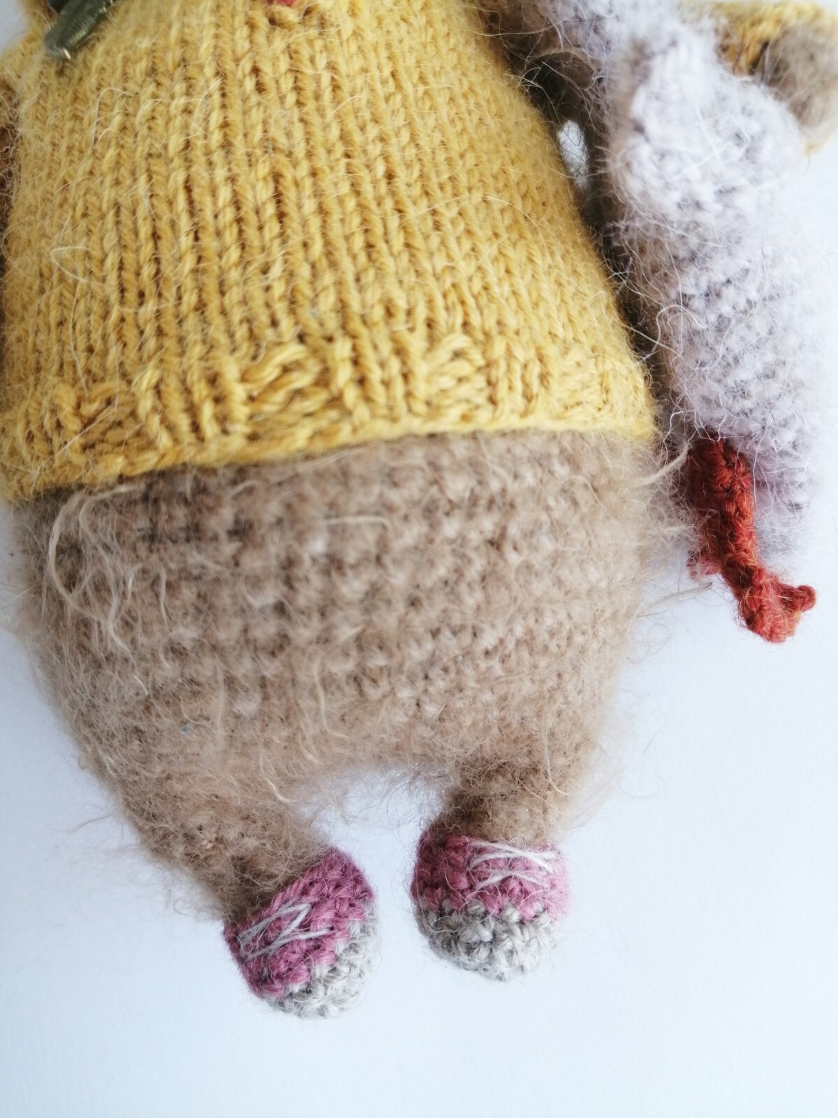 Hand Knitted Animals Cozy Handmade toys: Teddy bear in a chicken jacket ...