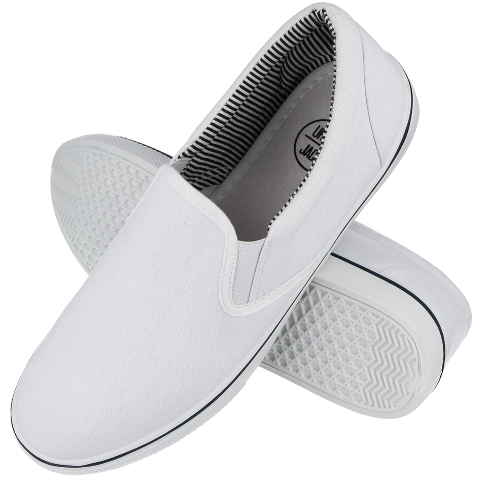 Urban Jacks Mens Canvas Slip On Low Top Trainer Casual Shoes Flat ...