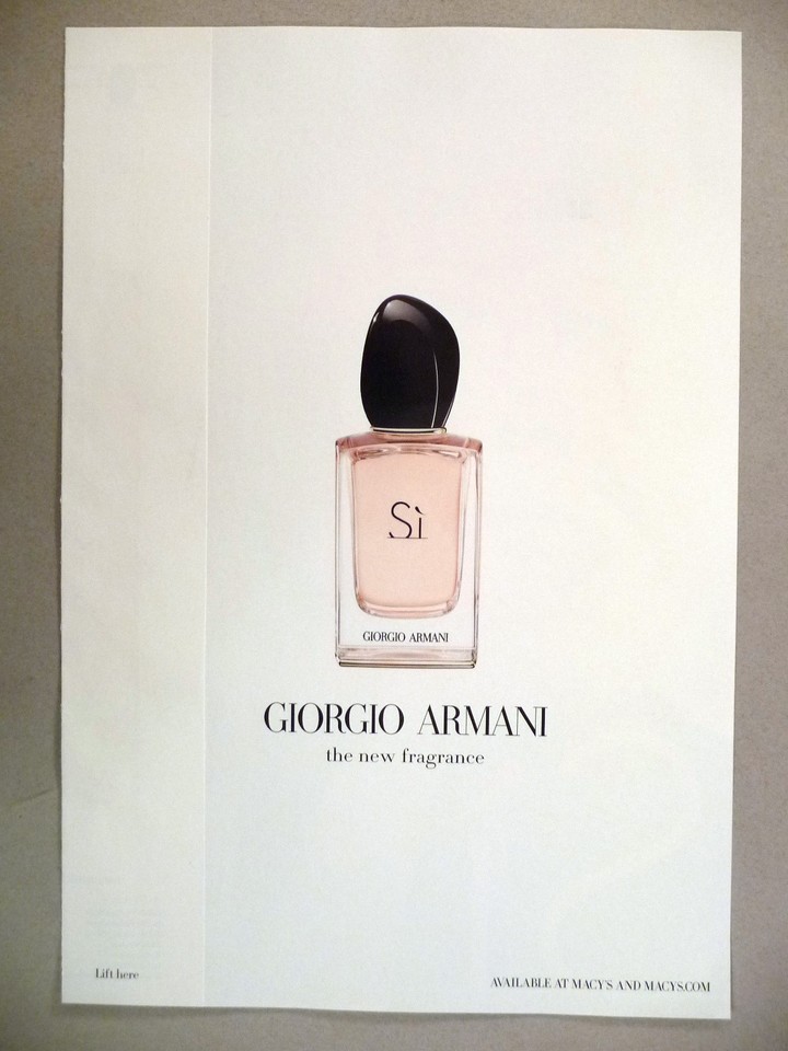 Cate Blanchett for Giorgio Armani Si Perfume 2-Page PRINT AD - 2014 | eBay