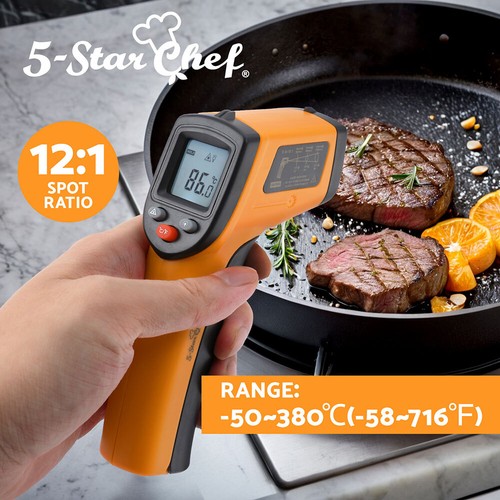 5-star Chef Laser Infrared Thermometer Food Digital Temperature Gun ...