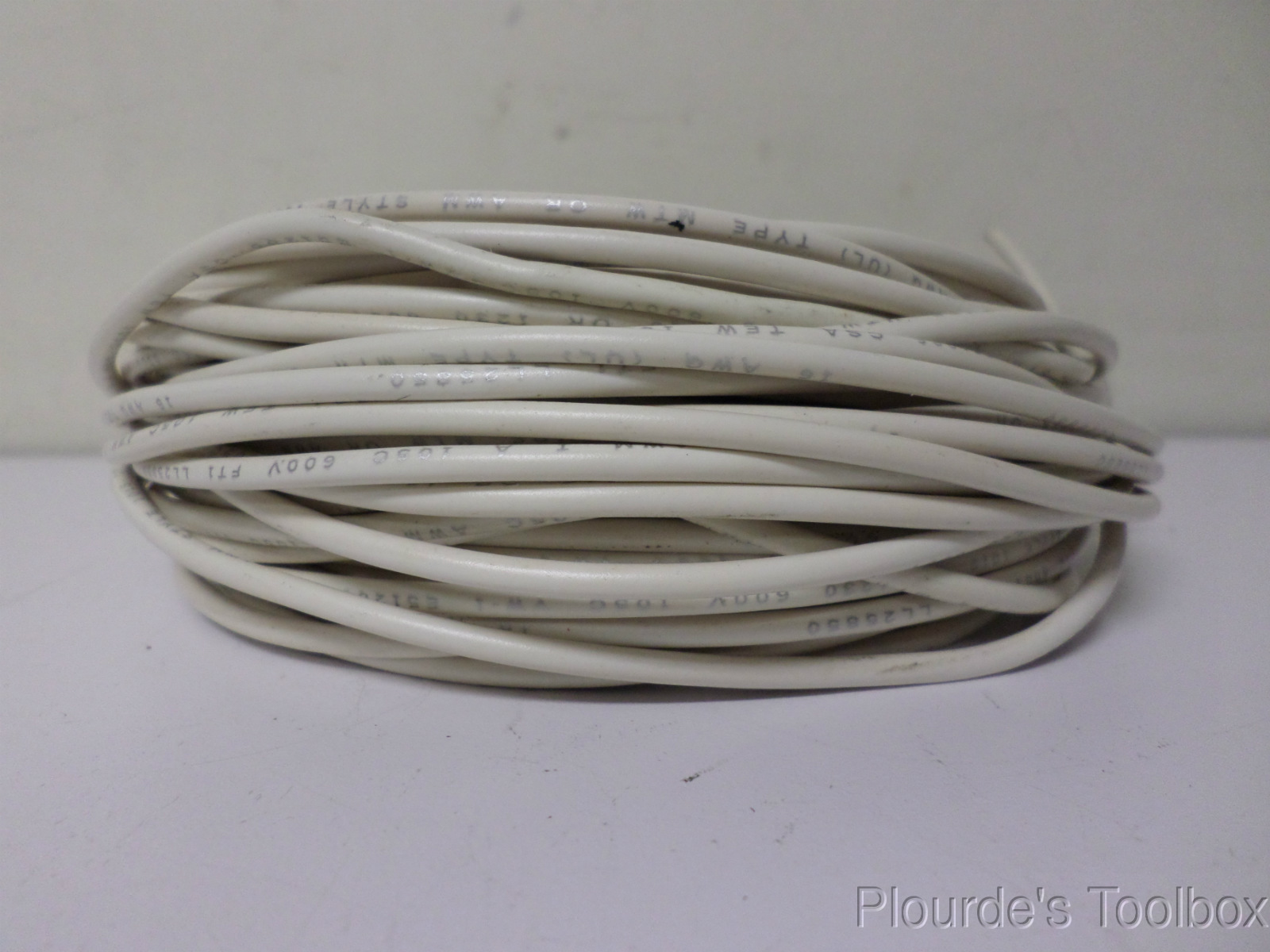 Approx. 110ft New Southwire 16 AWG White Hook-Up Wire, 600V, E51286 ...