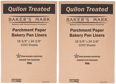 2000 16" x 24" Full Size Quilon Coated Parchment Paper Pan Liner Baking ...