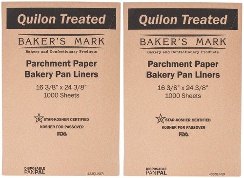 2000 16" x 24" Full Size Quilon Coated Parchment Paper Pan Liner Baking ...