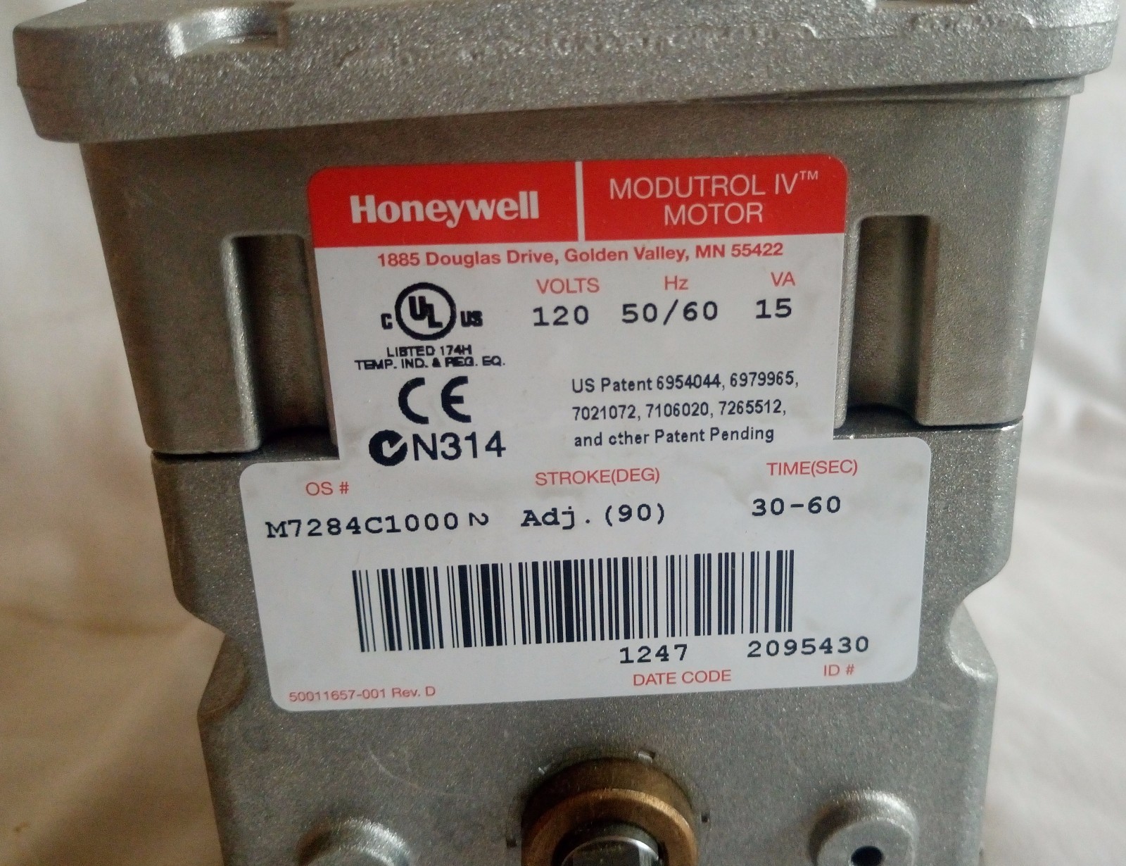 HONEYWELL M7284C1000 120V 15VA Non-Spring Return MODIV MOTOR | eBay