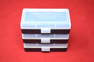 3 x AMMO BOXES CLEAR 50 Rounds each of storage 9MM / 380 - FREE ...