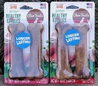 2 NYLABONE NATURAL HEALTHY EDIBLES ~Twin Packs ROAST BEEF Dog Chew ...