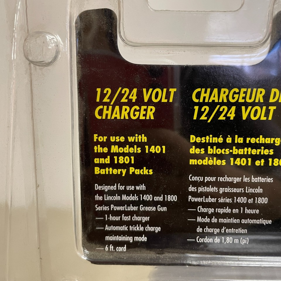 Lincoln PowerLuber Fast Mobile Charger 12/24V for 14.4V & 18V Guns ...