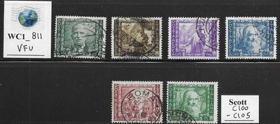 WC1_811 ITALY. 1938 PROCLAMAZIONE IMPERO air set. Scott C100-C105. Used ...