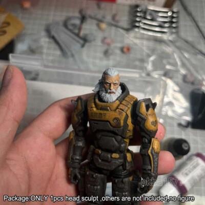 Premium 1/18 Punk w beard Man Head Sculpt Soldier Head For 3.75 ...