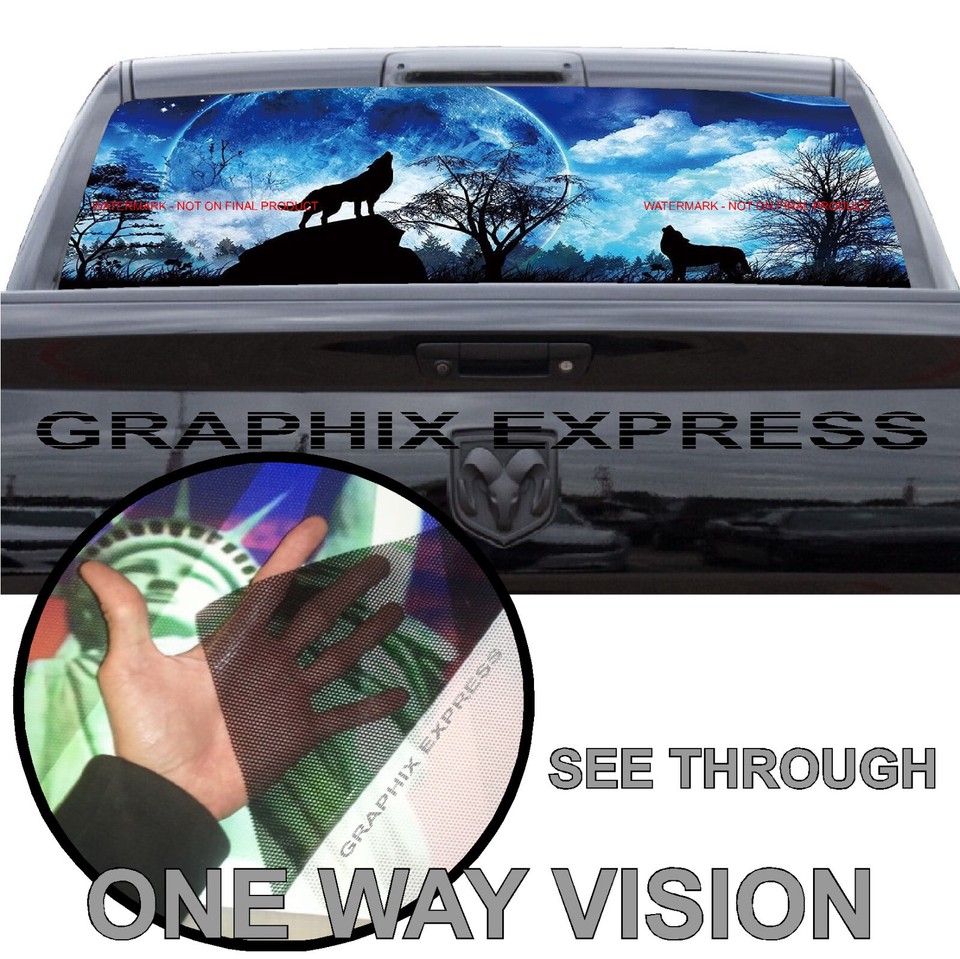 Truck Back Window Graphics Wolf (P560) See Through Rear Decal | eBay