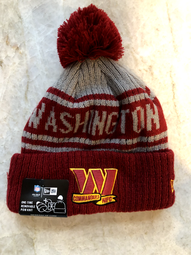 WASHINGTON COMMANDERS NEW ERA CUFF KNIT HAT WITH POM - CHOSE YOUR STYLE ...